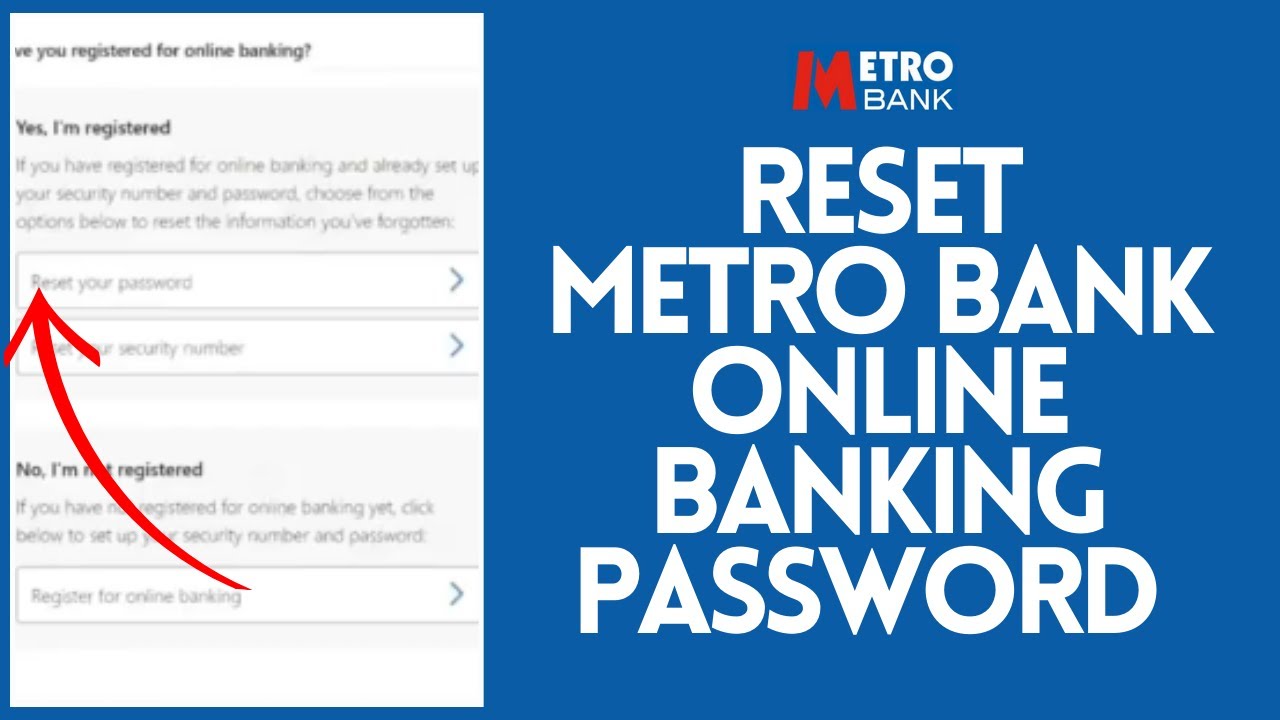 How to Reset Metro Bank Online Banking Password - YouTube