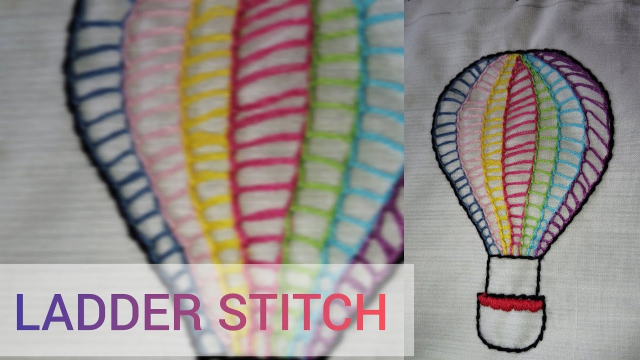 EASY LADDER STITCH HAND EMBROIDERY|| ladder stitch#handembrodiery # ...