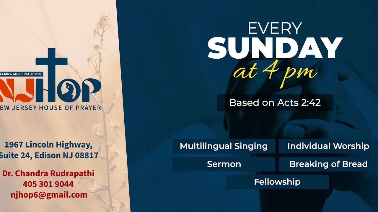 NJHOP (New Jersey House of Prayer) Inaugural Service - NJ,Edison: 2/5 ...