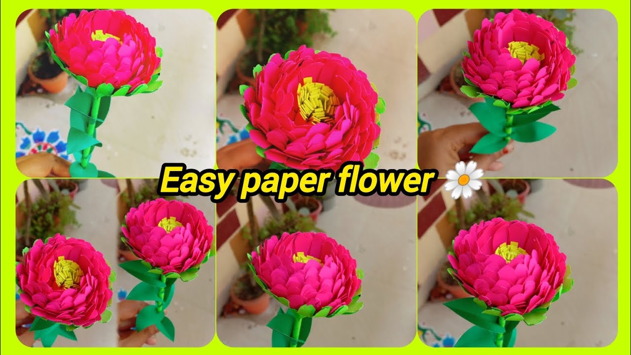 Flower Making Using Colour Paper 👈😊🌼Paper craft #craft #papercraft ...