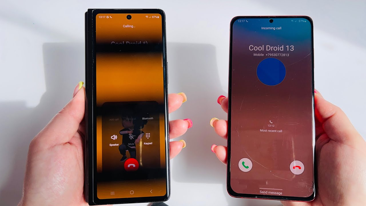 Samsung Z Fold2 vs Samsung Galaxy S20+ / Conference call & incoming ...