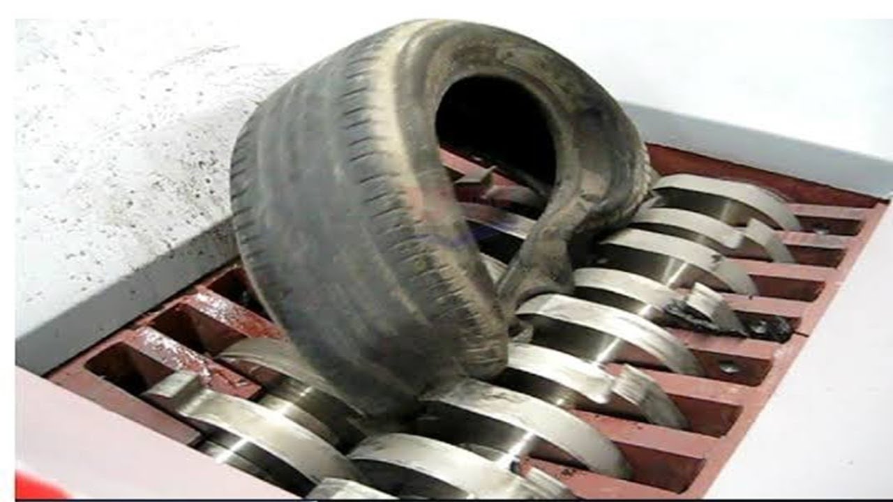 Tyre Shredder Machine | Car Tires vs Metal Shredder - YouTube