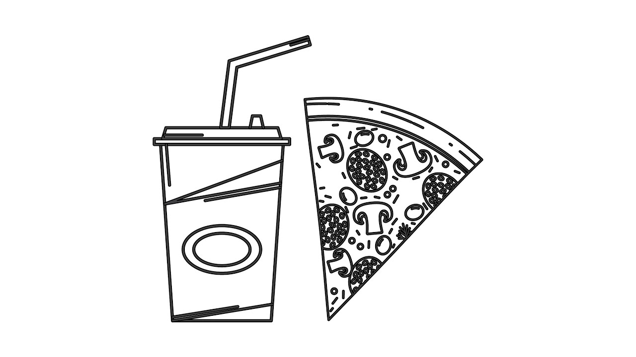 Pizza & Soda Drawing & Coloring | Drawing & Coloring for Kids ...