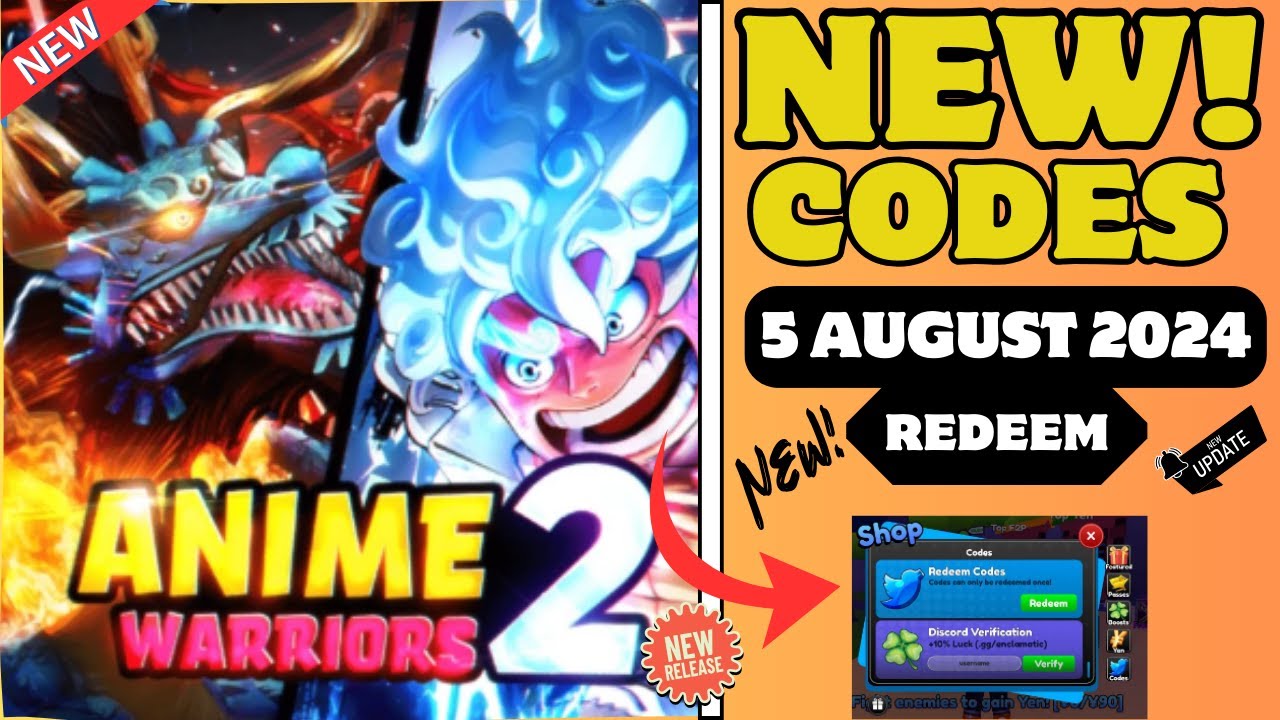 💥NEW CODES🌟 Anime Warriors Simulator 2 CODES - ROBLOX Anime Warriors ...