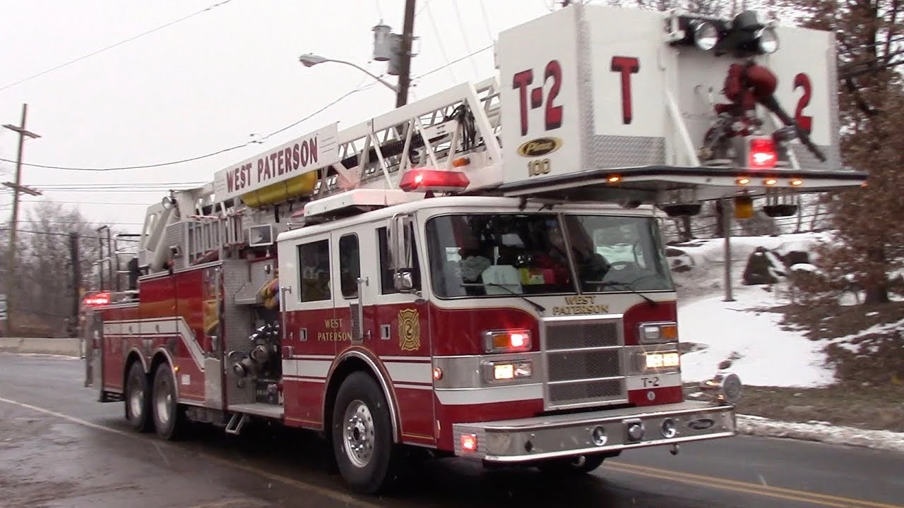 West Paterson Fire Department Engine 1 And Truck 2 Responding 1-8-18 ...