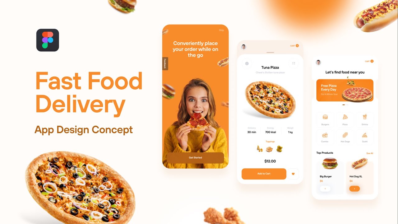 Fast Food Delivery App Concept / Uber Eats Redesign / Speed UI / Figma Tutorial - YouTube
