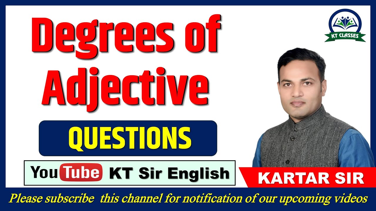 Degrees of Adjective | English Grammar | SSC | BANK | Teachers Exam ...