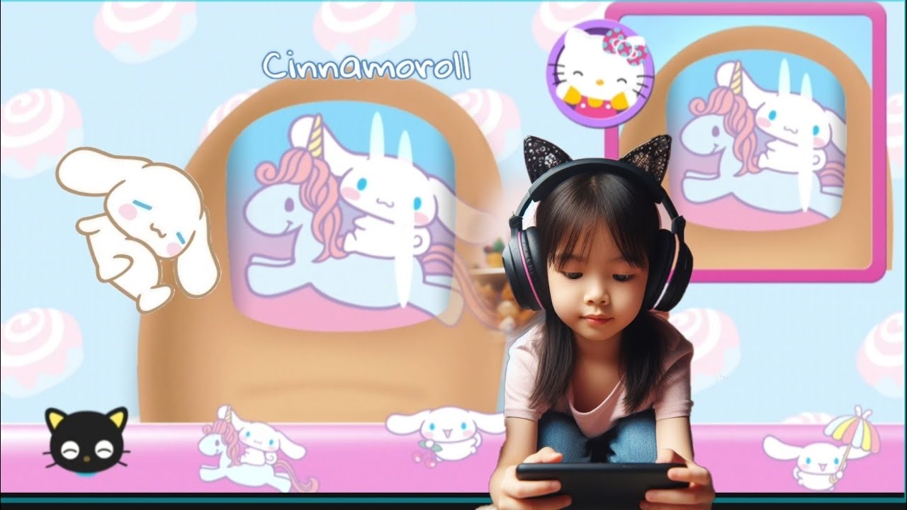 hello kitty salon kuku kaki cinnamoroll imut game with jopita part 75 #games #satisfying # ...