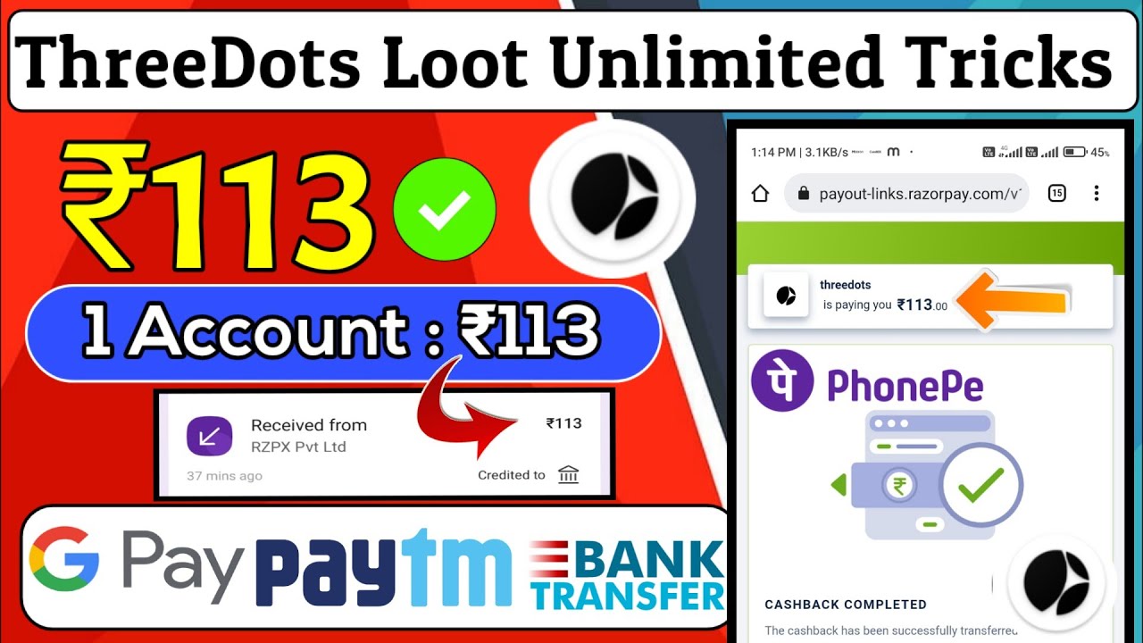 ThreeDots App Offer Unlimited Tricks ₹113🔥| New Earning App Today Without Investment | # ...