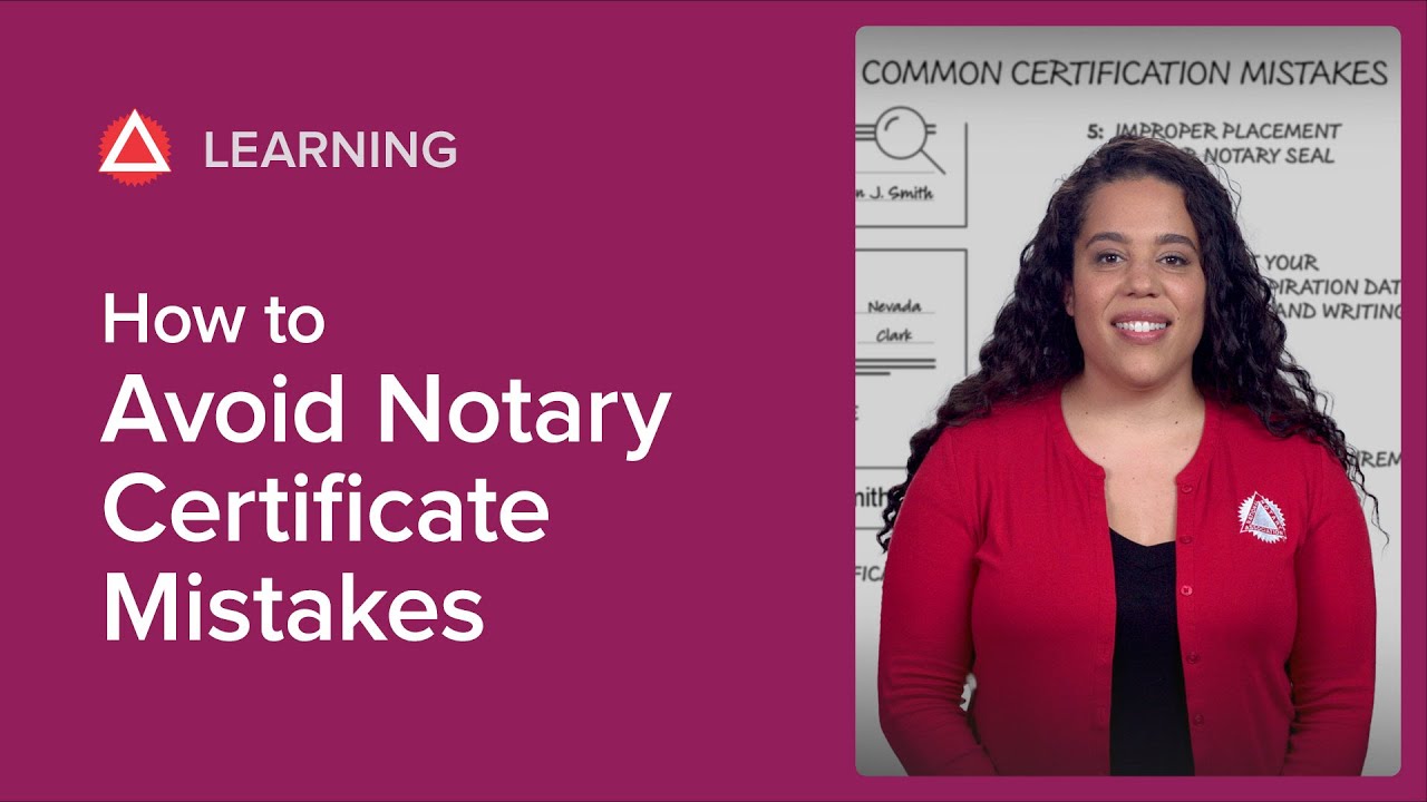 How To Avoid Common Notary Certificate Mistakes YouTube How To Avoid Common Notary Certificate Mistakes YouTube