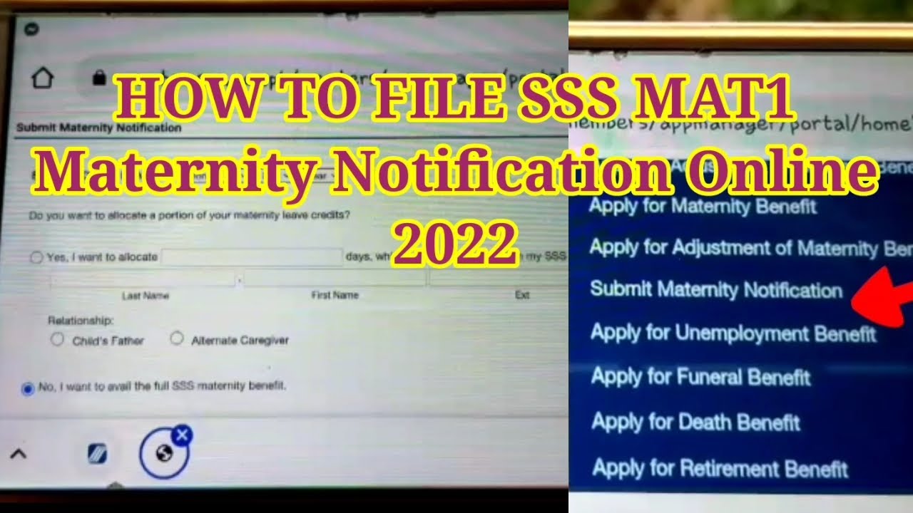 PAANO MAGFILE NG SSS MAT-1 ONLINE? How to file MATERNITY 1 NOTIFICATION ...