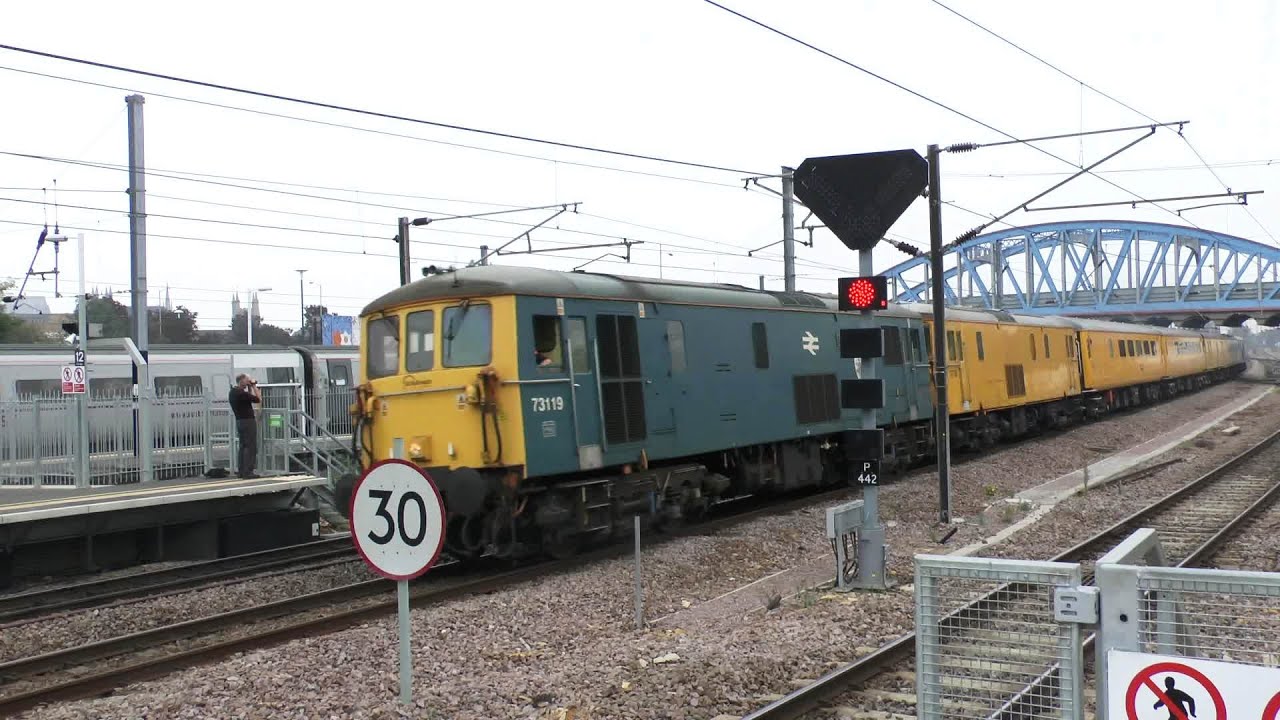 BR Class 73 test train through Peterborough - YouTube
