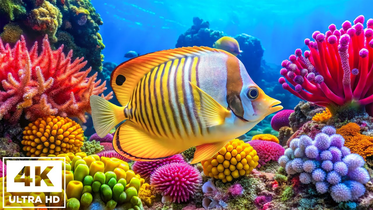 Aquarium 4K VIDEO (ULTRA HD) - Dive into Tranquility - Relaxing Marine ...