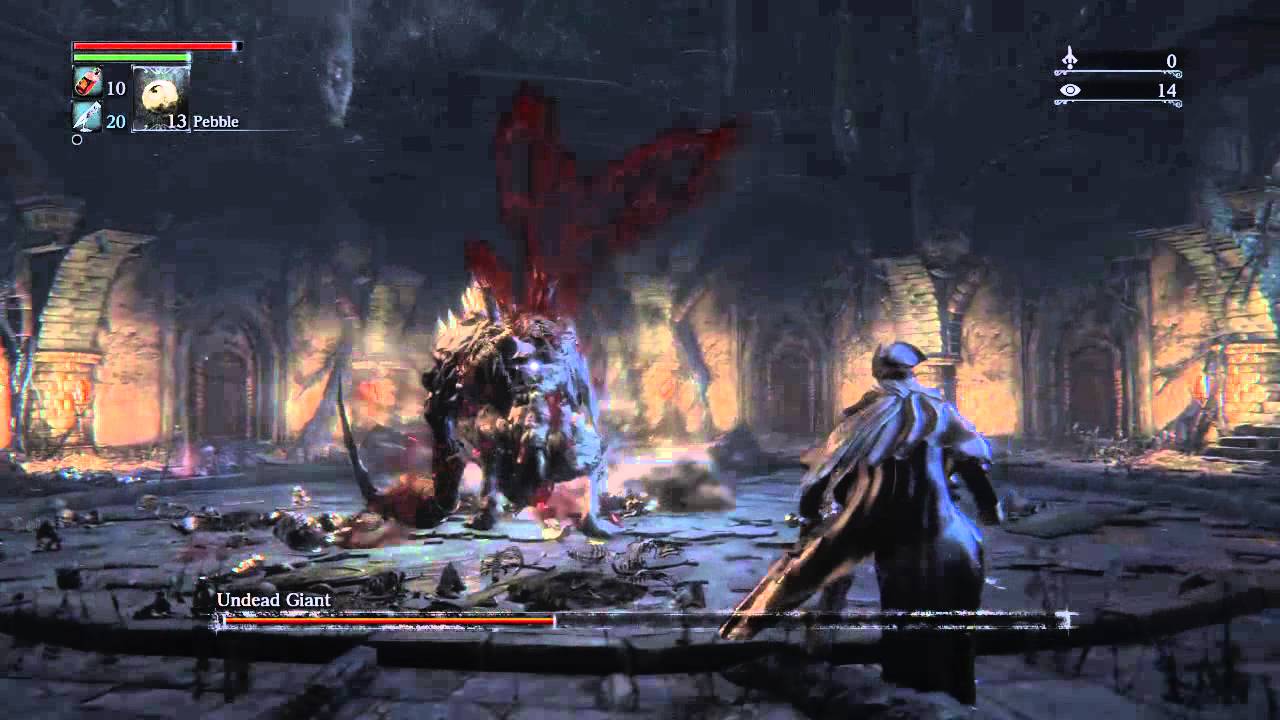 Bloodborne Undead Giant Boss Fight - YouTube