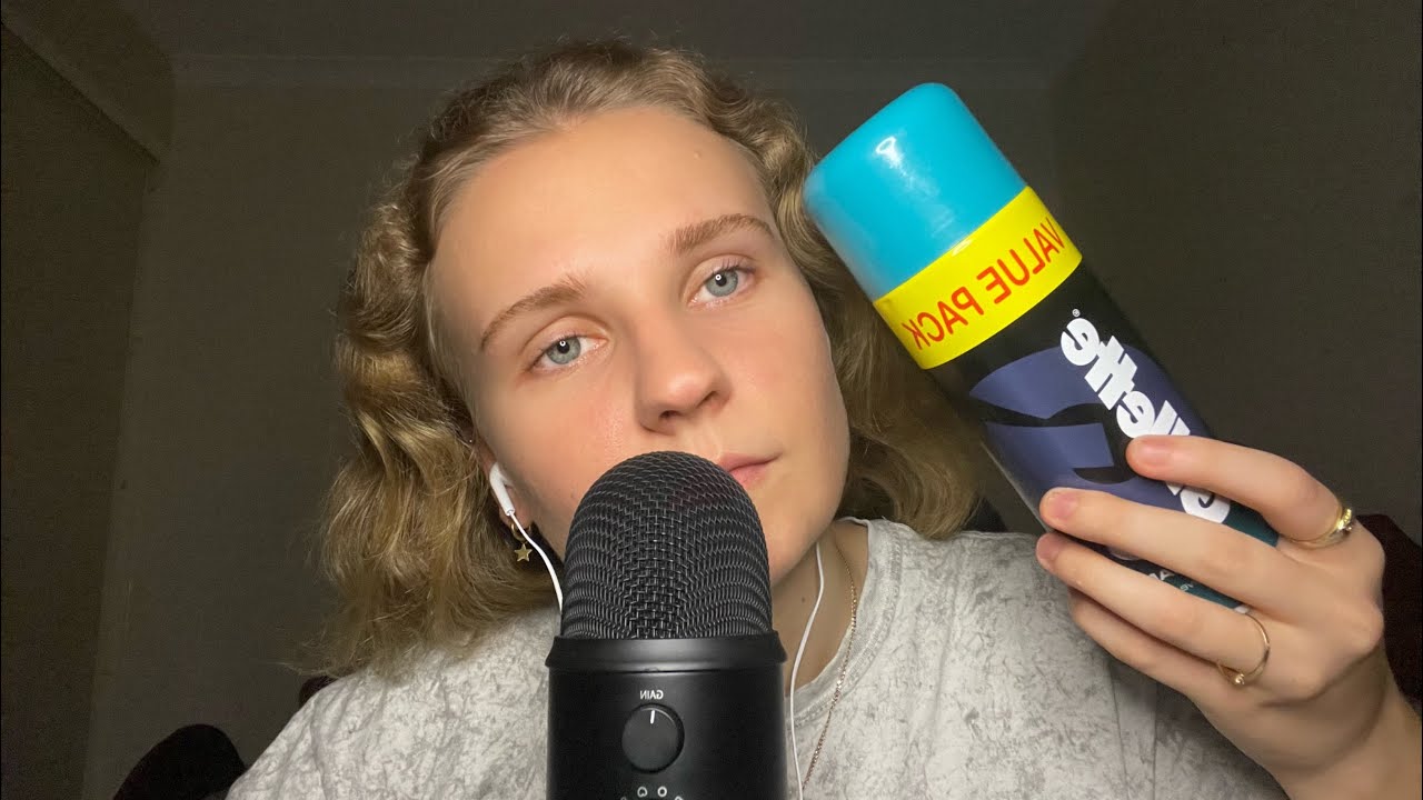 ASMR- Shaving Cream on Mic (crinkling sounds) - YouTube