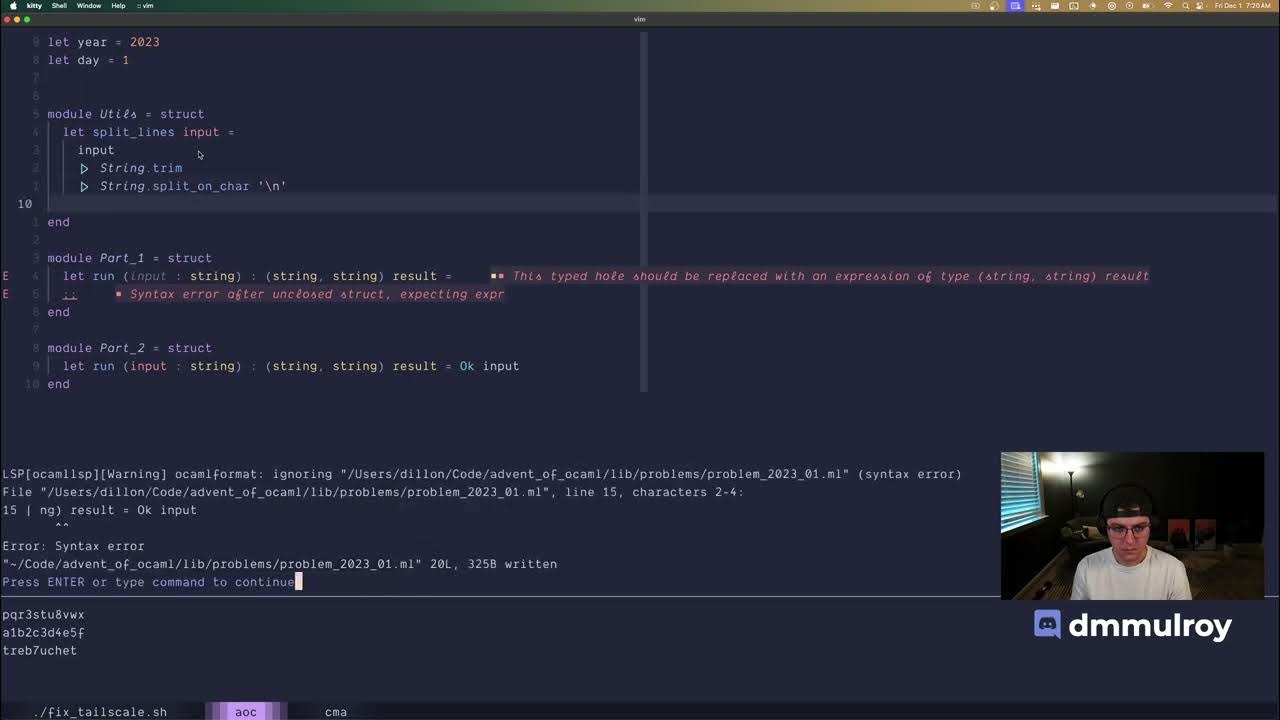 OCaml & Coffee 🐫☕️ Advent of Code day 1! 🎄12/1/23 - YouTube