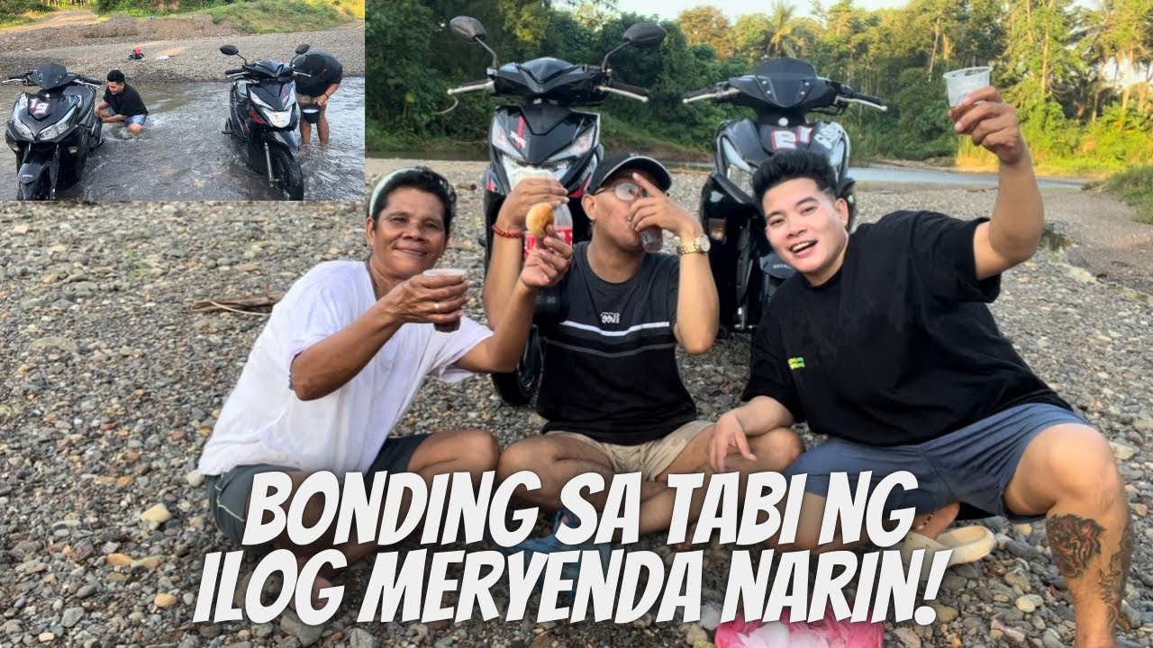 NAG CAR WASH KAMI NG MOTOR NAMIN AT NAG MERYENDA NARIN SA TABI NG ILOG ...