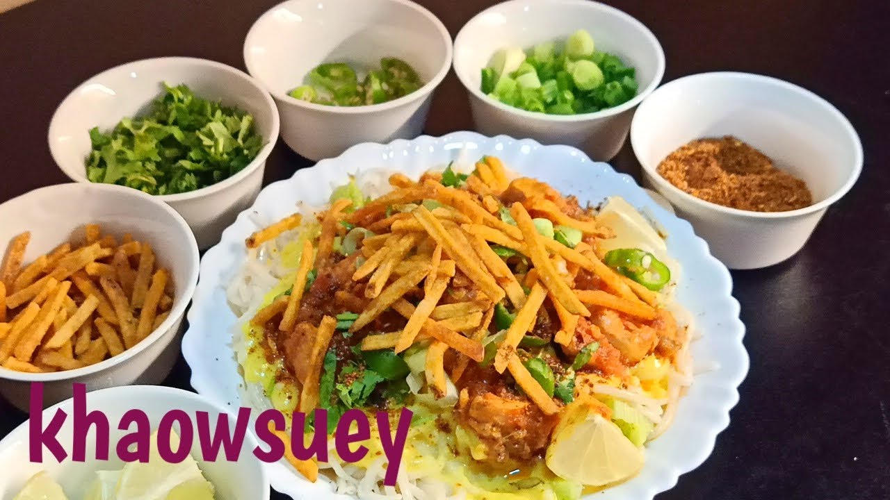 Chicken Khaowsuey Recipe | Memoni Curry Khaowsuey| Chicken Khao suey ...