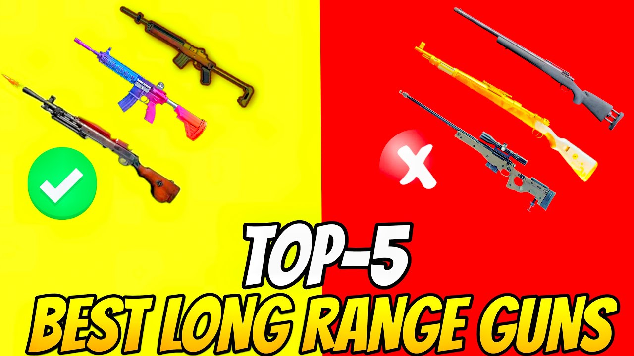 Bgmi top -5 best long range guns | most power ful guns for long range 🔥 ...