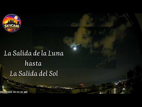 🌙☀️ ✈️ WATCH 6 HOURS IN 3 MINUTES! Moonrise & Sunrise Together over Barcelona Skyline ✨
