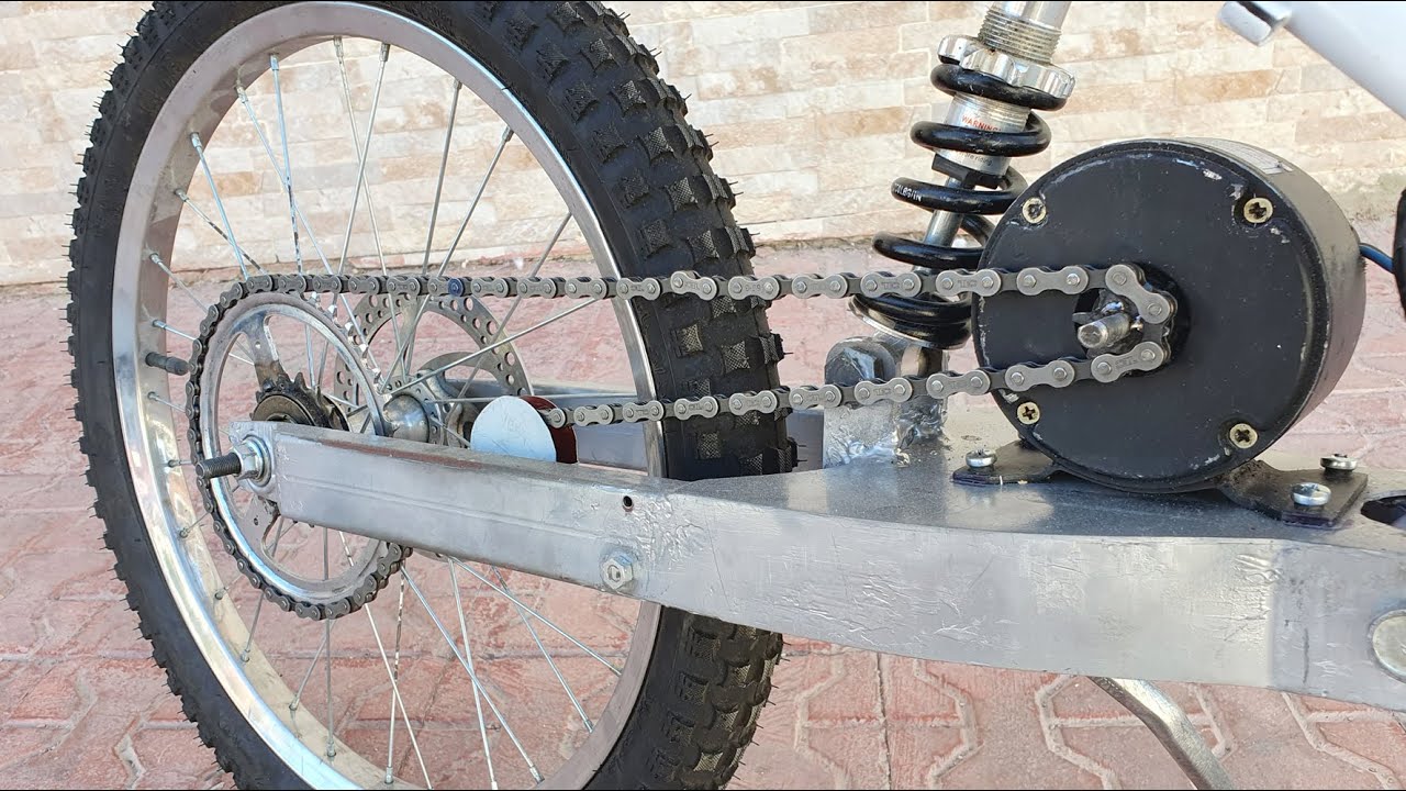 dirt bike e motor chain gear sprocket elektirkli biisklet motoru - YouTube