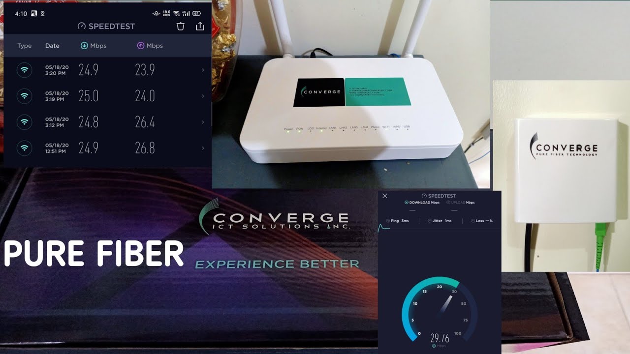 Converge FIBERX Speed Test - YouTube