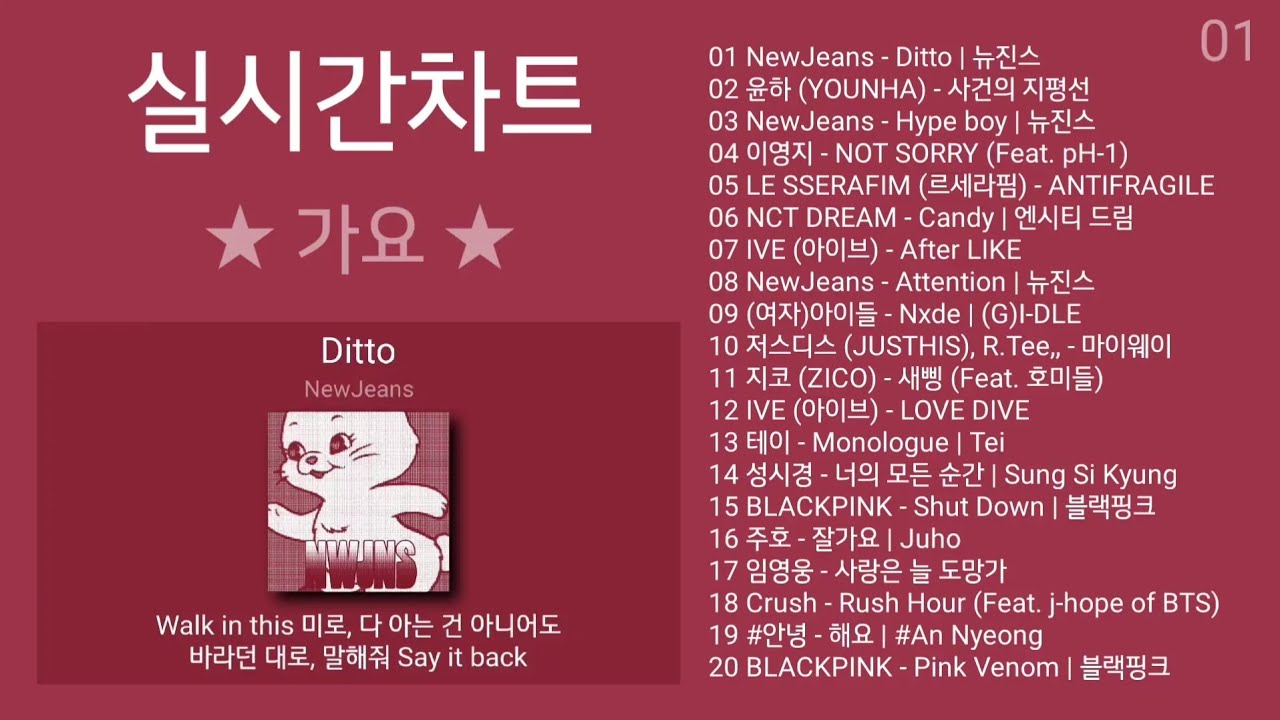 실시간차트 가요 2023년 1월 1차 실시간 인기차트 최신가요 노래모음 가요 플레이리스트 Playlist Youtube Music