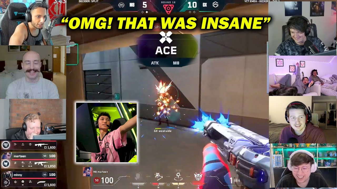 Streamers React to M8 Marteen Drops an INSANE ACE vs GIANTX in VCT EMEA ...