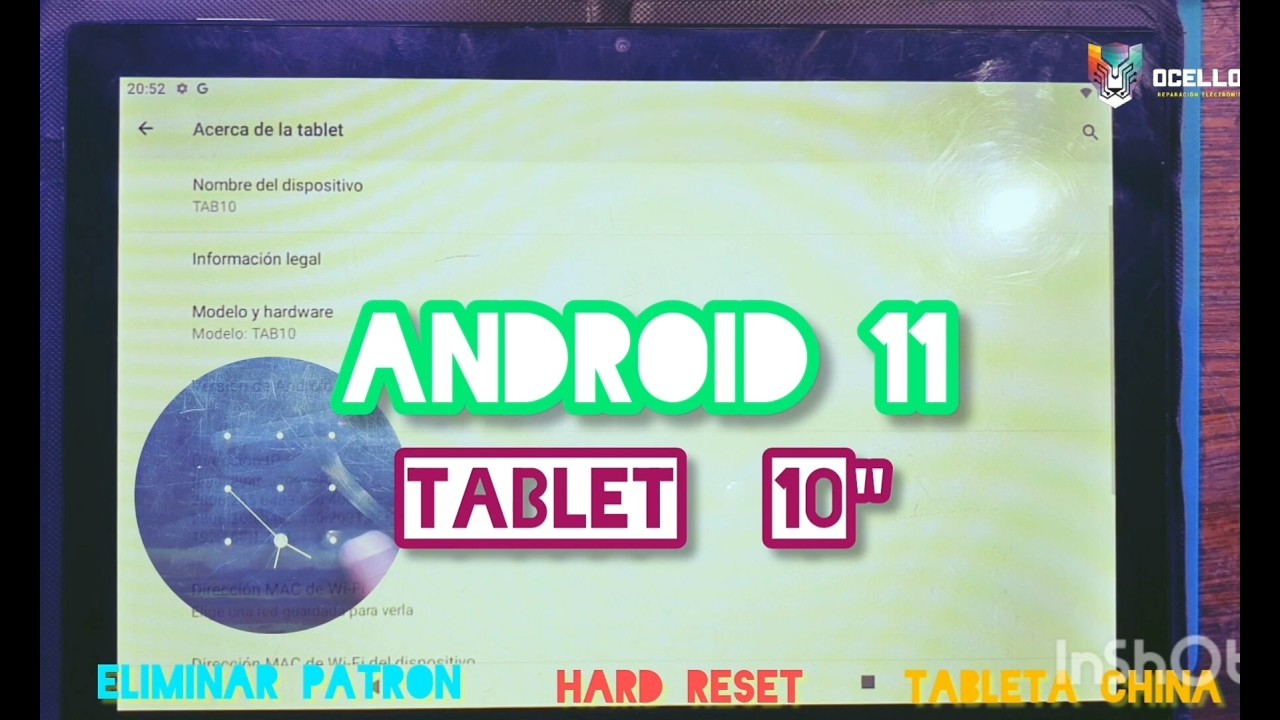Tablet China 10 Hard Reset - Eliminar patron / cuenta google - YouTube
