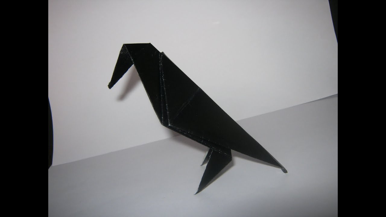 Origami Tutorial - How To Make Paper Crow Bird - YouTube