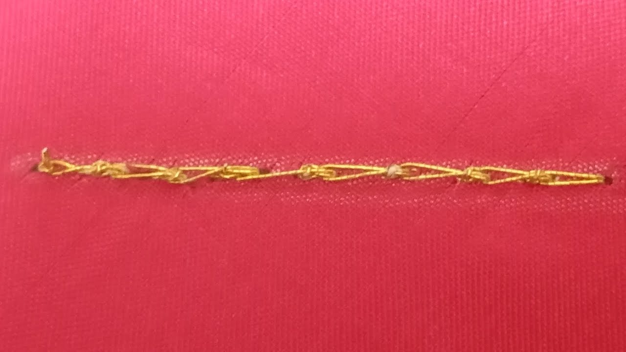 Aari work class - 14 | Back chain stitch | Aari work beginners class in ...