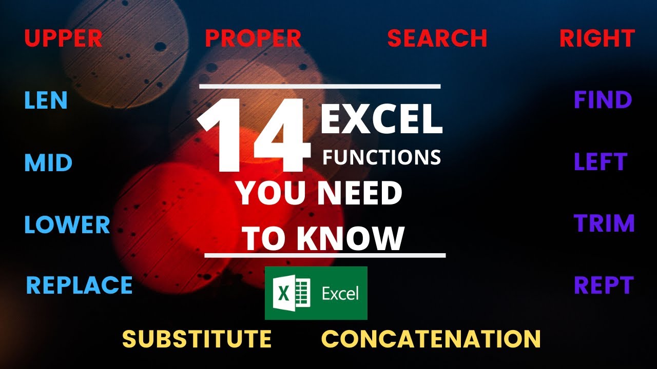 Excel String Text Functions With Examples Youtube 4831