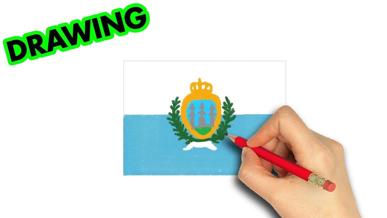 how to draw San Marino flag | Art Therapy - YouTube