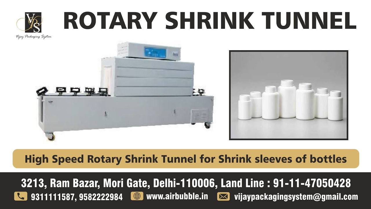 High Speed Rotary Shrink Tunnel for Shrink sleeves of bottles - YouTube