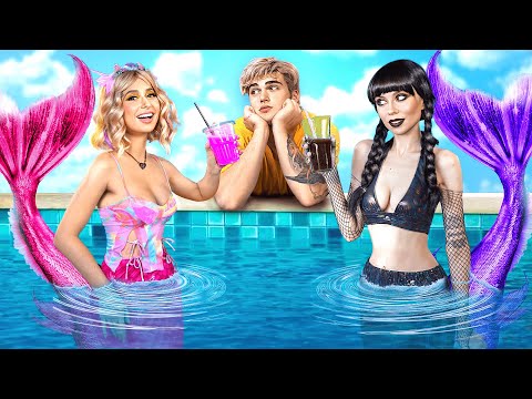 Wednesday Addams vs Enid! Extreme Makeover From Wednesday Addams to Mermaid!