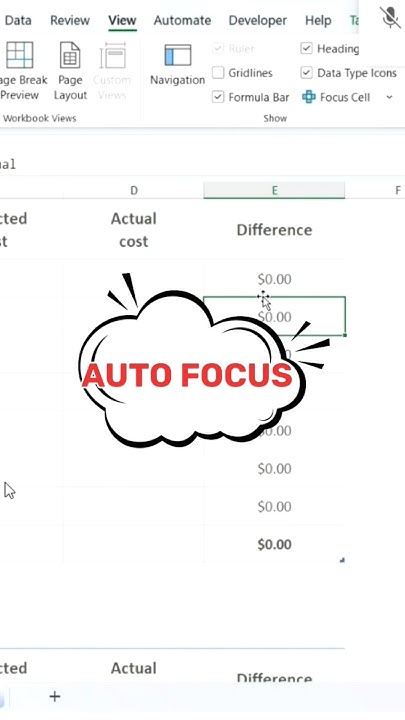 Focus Cell in Excel Office 365 | Highlight Active Cell | #Shorts # ...