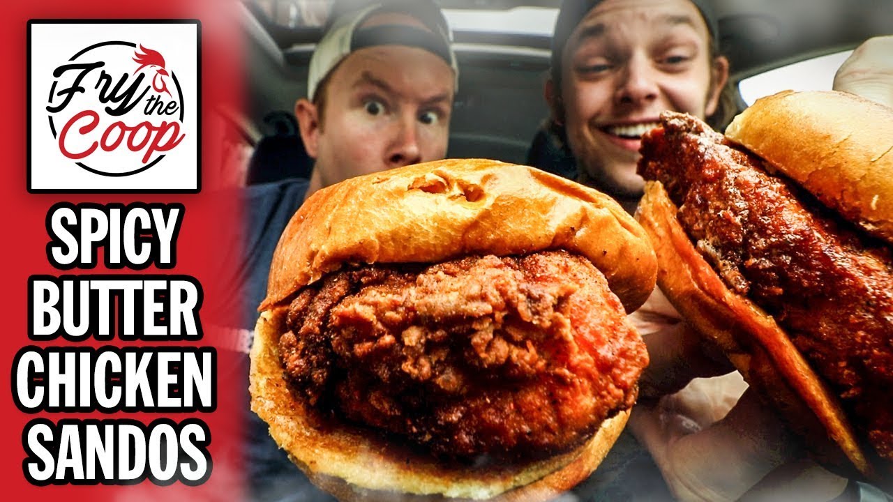 Eating Spicy Butter Fried Chicken Sandwiches from FRY THE COOP - YouTube