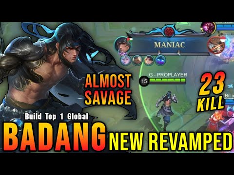 Almost SAVAGE!! 23 Kills Badang Revamp Best Build and Emblem!! - Build Top 1 Global Badang ~ MLBB