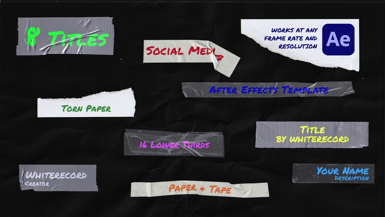 Paper & Tape 🖤 Titles + Lower Thirds | After Effects - YouTube