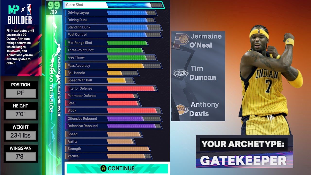 *NEW* JERMAINE O'NEAL GATEKEEPER PRO TUNED BUILD IN NBA2K25! | AMAZING FOOTER PF DEFENDER! - YouTube