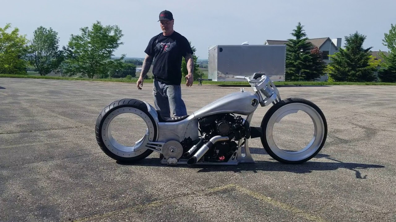 Double hubbless wheel motorcycle built by Ballistic Cycles .. FOR SALE ...