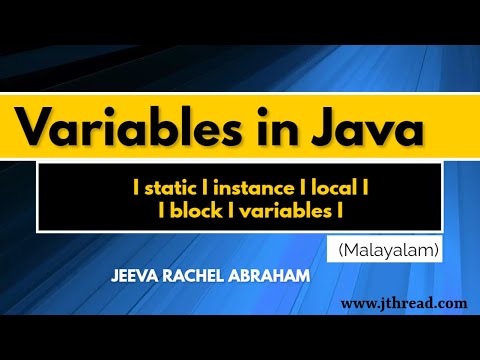 Variables in Java static | instance | local | block variables (Malayalam) - YouTube