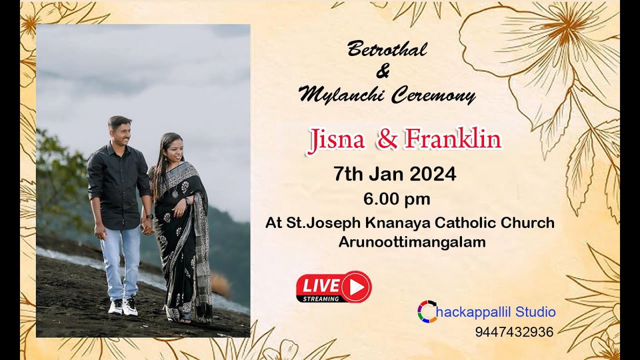 Betrothal & Mylanchi Ceremony / Jisna & Franklin - YouTube