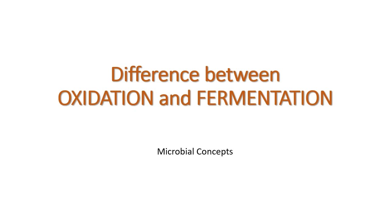 Difference between Oxidation and Fermentation | Microbiology basics ...