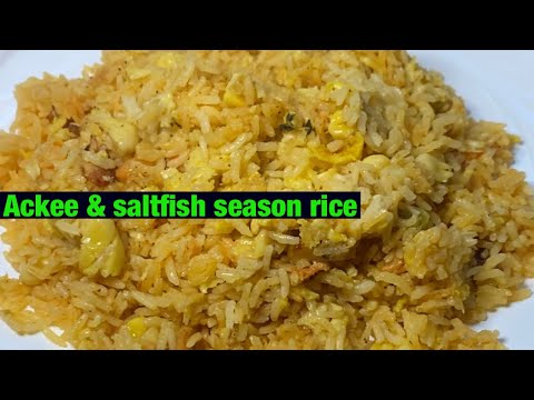 Ackee and salt fish season rice Jamaican style - YouTube