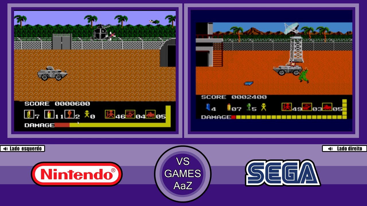 Operation Wolf(NES Vs Master System)Side By Side Comparison Graphics ...