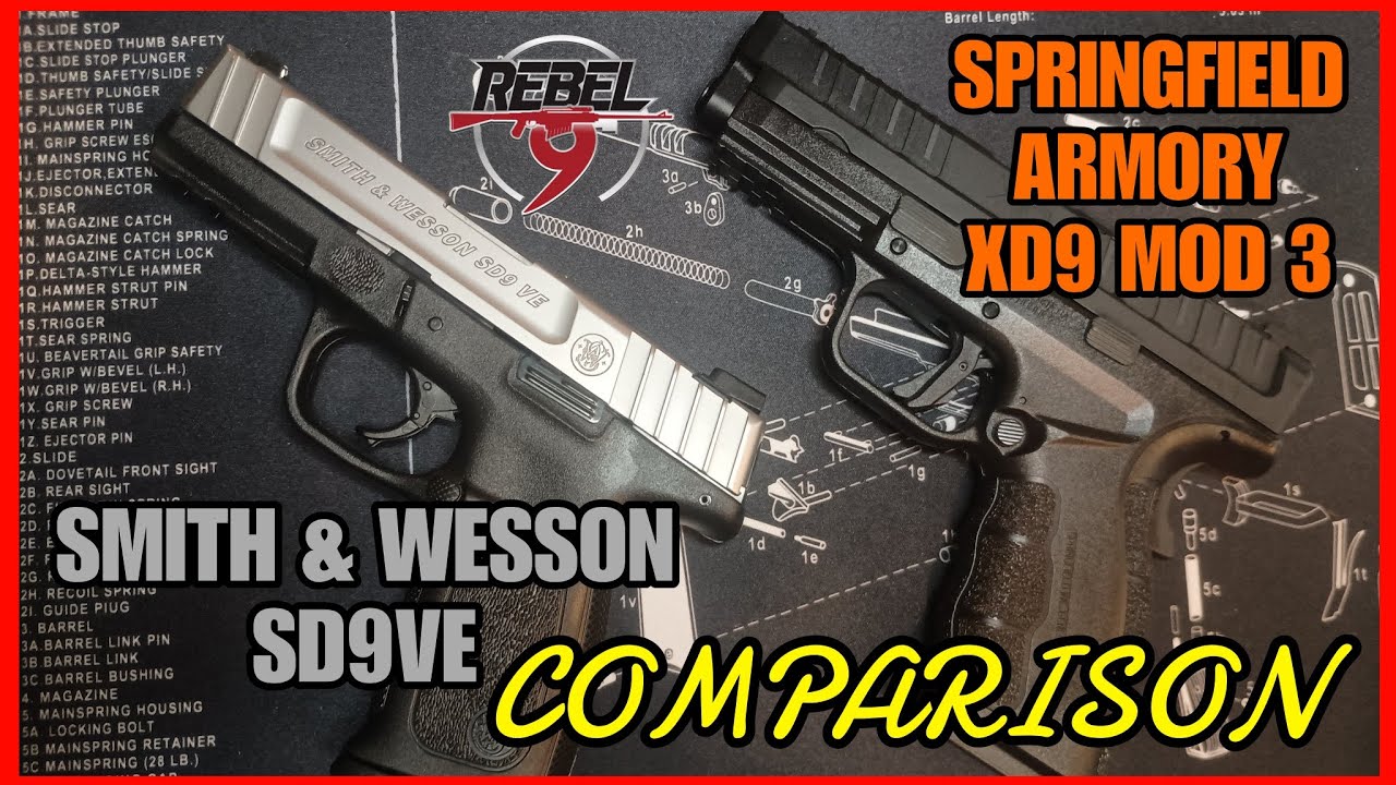SMITH & WESSON SD9VE VS SPRINGFIELD ARMORY XD9 MOD 3 - YouTube