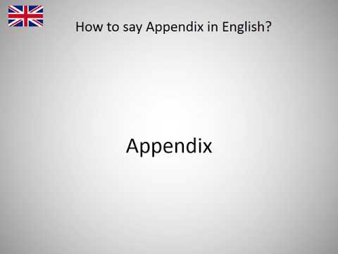 How to say Appendix in English? - YouTube