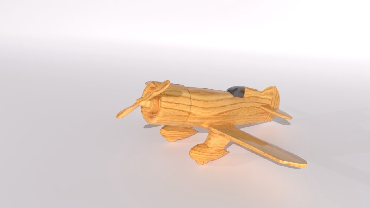 Wooden Toy Plane (Autodesk Maya Model) - YouTube