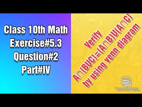 Verify distributive property of intersection over union by using venn ...